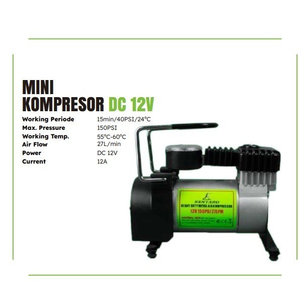 Jual MINI AIR COMPRESSOR KENTARO / MINI KOMPRESSOR ANGIN AKI MOBIL DC ...