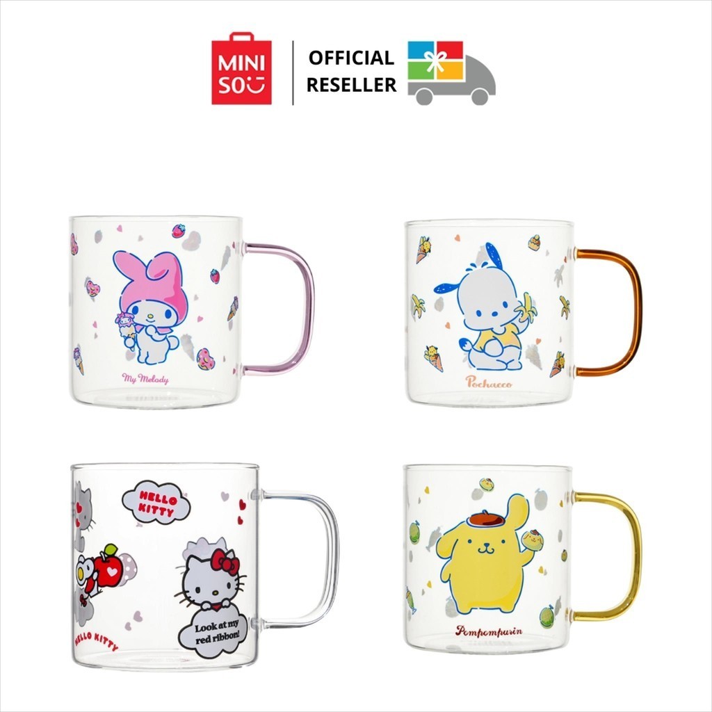 Jual MINISO X SANRIO GLASS CUP WITH COLORED / GELAS SANRIO | Shopee ...