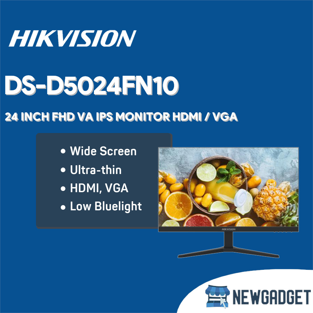 Jual HIKVISION DS-D5024FN10 24 INCH FHD VA IPS MONITOR HDMI / VGA | Shopee Indonesia