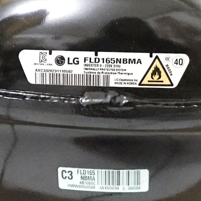 Jual COMPRESSOR KULKAS LG INVERTER SIDE BY SIDE FLD165NBMA FLD 165 NBMA | Shopee Indonesia