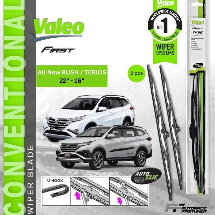 Jual Wiper VALEO All New Rush Terios 1 set 22-16 Conventional Blade ...