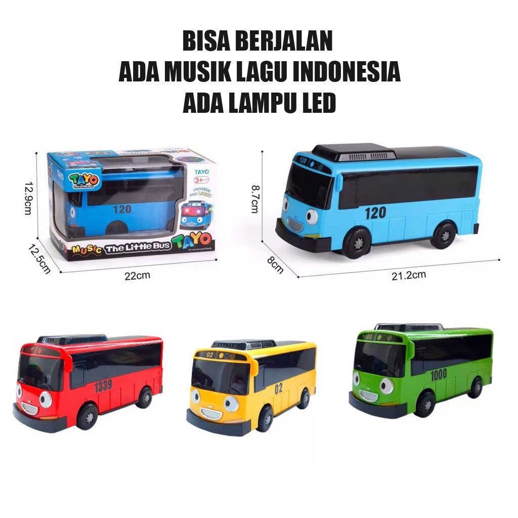 Jual Mainan Mobil Little Bus TAYO Bisa Berjalan Musik Lagu Indonesia Dan Lampu LED Bump And Go ...