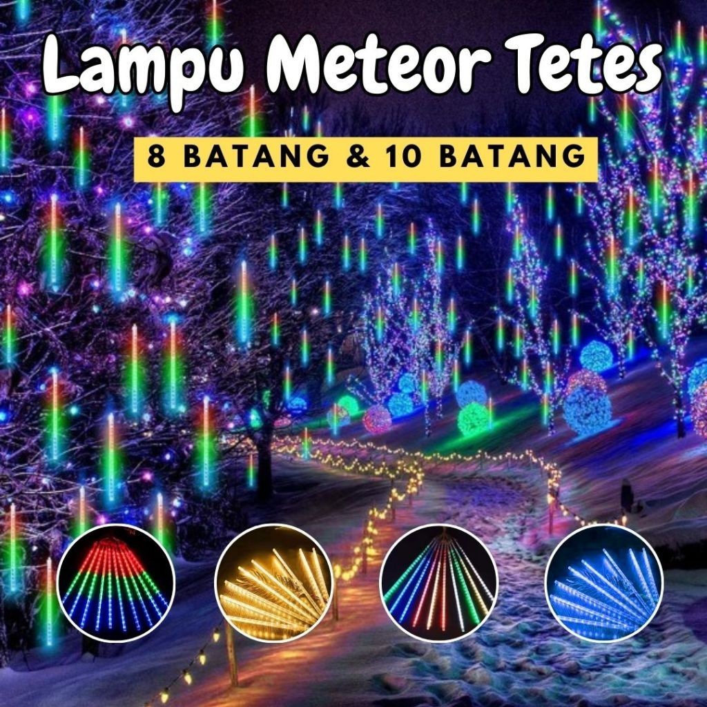 Jual PROMO Lampu Meteor LED Hujan 50cm RGB RAINBOW WARNA WARNI BIRU ...
