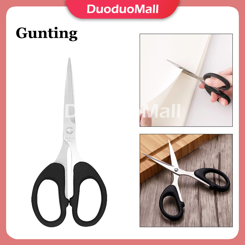 Jual Gunting Stainless Steel /Gunting Kertas Gagang Hitam Sedang ...