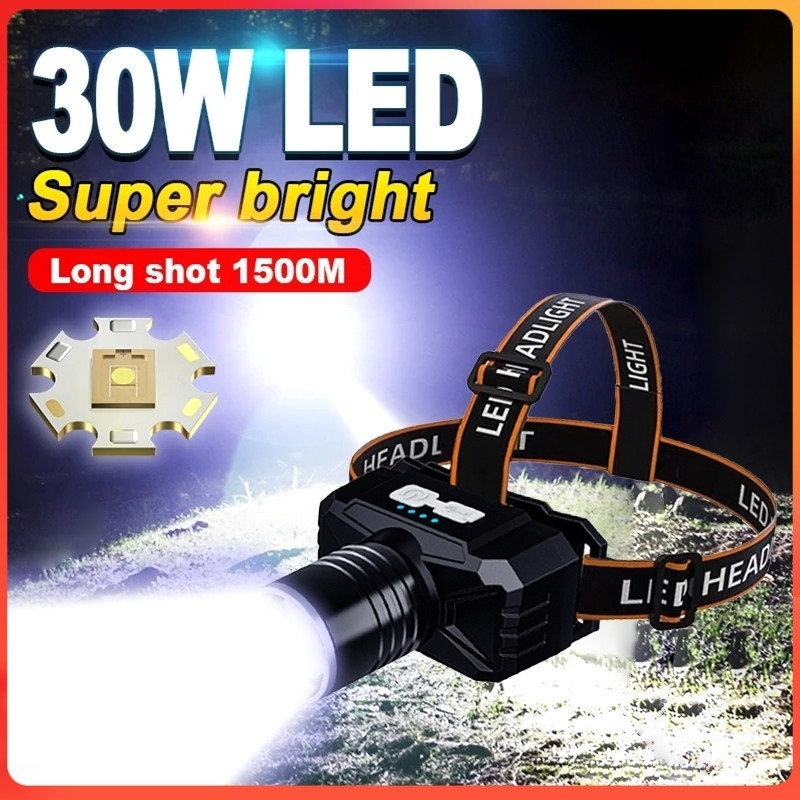 Jual Senter Kepala Led Zoom Kx-306 30w / Cahaya Super Terang / Jarak Jauh Laser / Head Lamp Zoom ...
