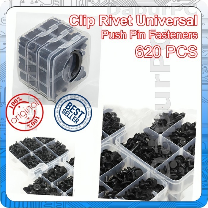 Jual Clip Rivet Universal Push Pin Fasteners Mobil 620 PCS | Shopee ...