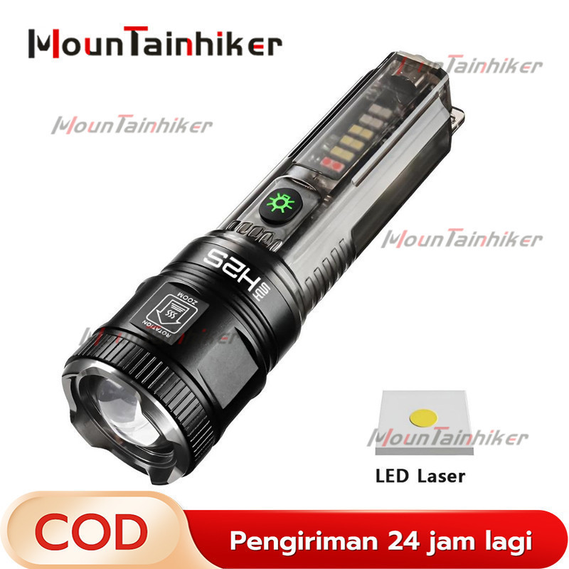 Jual Senter LED Laser X36 Coba F365 super terang Solar type-c rechargeable Waterproof X36 Senter ...