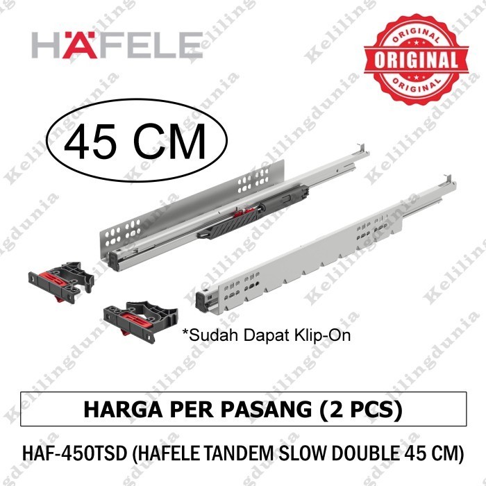 Jual HAFELE Rel Laci 45 CM Tandem Clip On Double Slowmotion Full ...