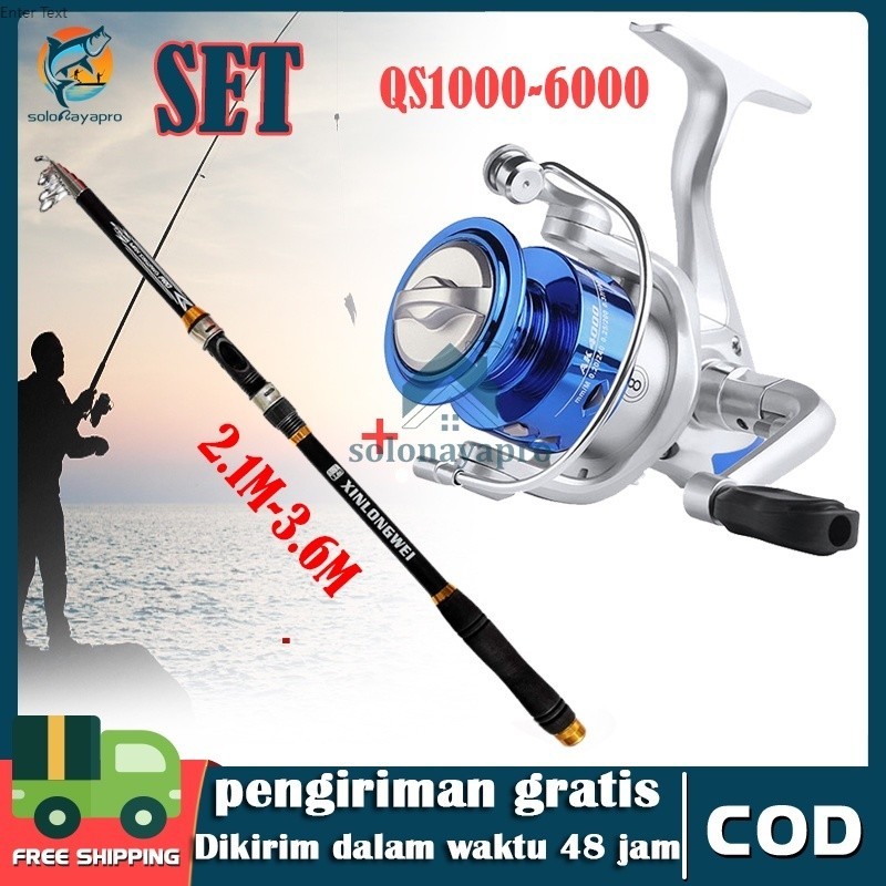Jual Joran Pancing Set Reel Pancing12BB Spinning Fishing Reel Gearing 5 ...