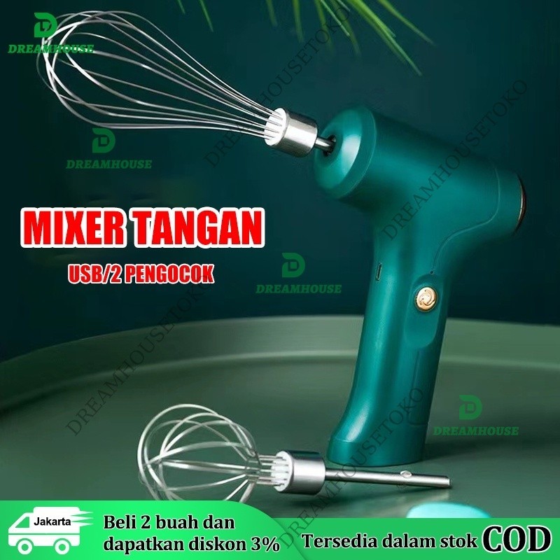 Jual Mixer Tangan Mini Tanpa Kabel USB Rechargeable Hand Mixer 2 ...
