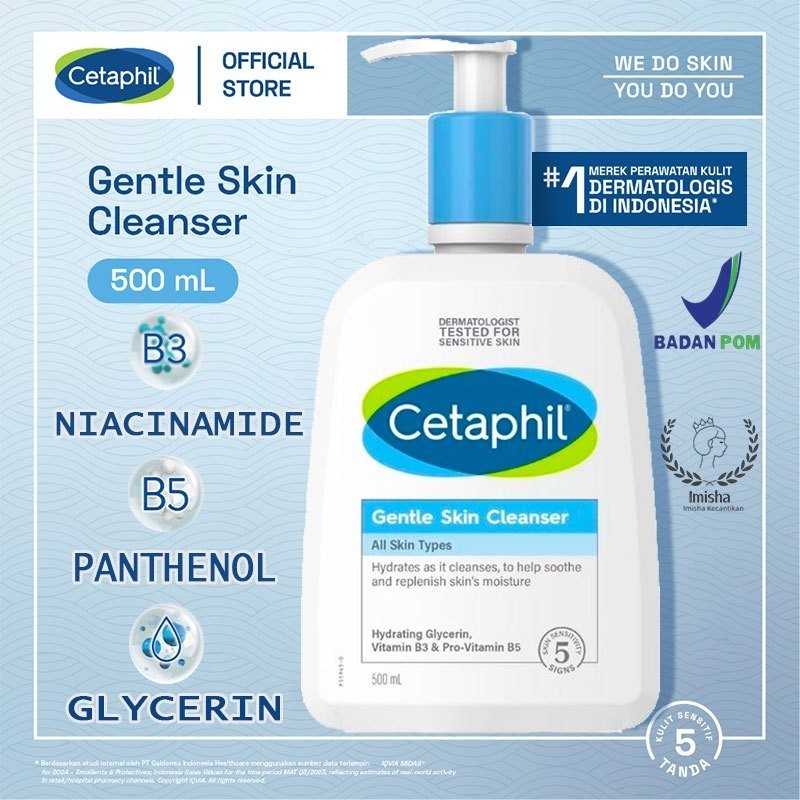Jual Cetaphil Gentle Skin Cleanser 500ml/Mild Pembersih Wajah Untuk ...