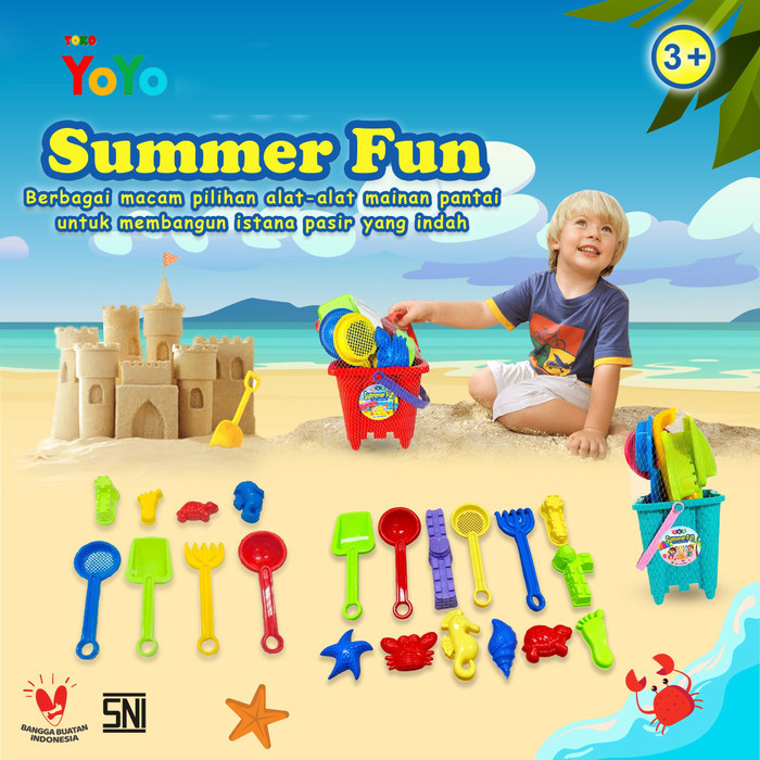 Jual BabyToys Mainan Ember Pasir Pantai Set dan Cetakan Sekop Beach ...