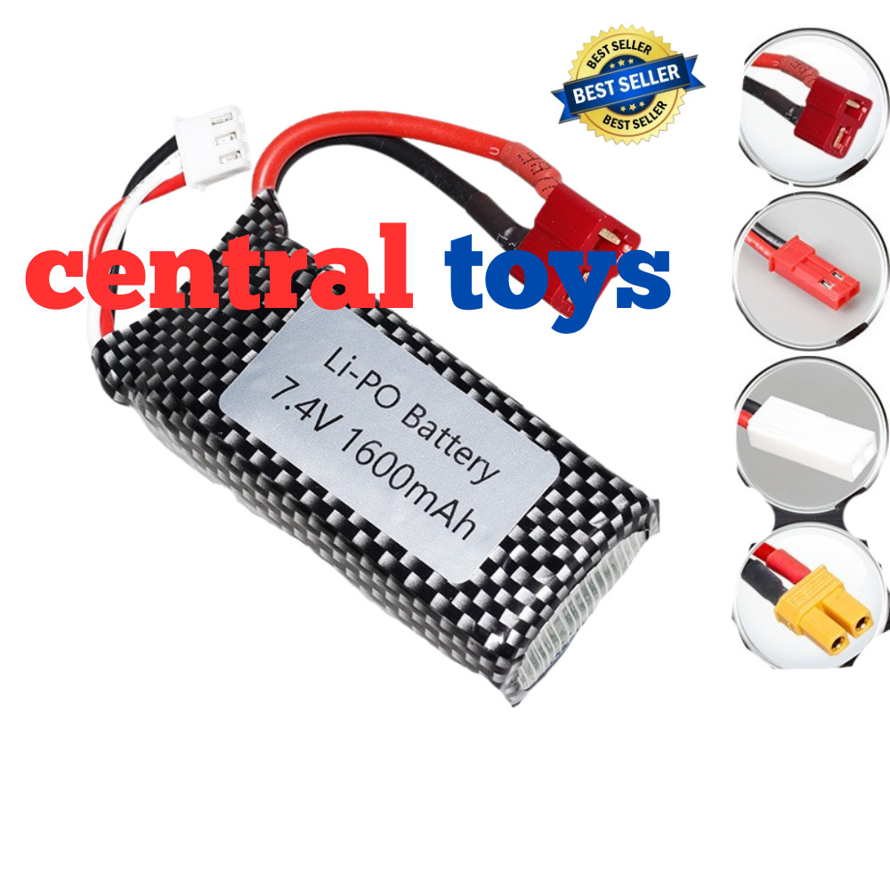 Jual baterai lipo 2s 7.4v 1600mAH T JST rc car 9125 A959B surpass S909 S911 wltoys 184016 184008 ...