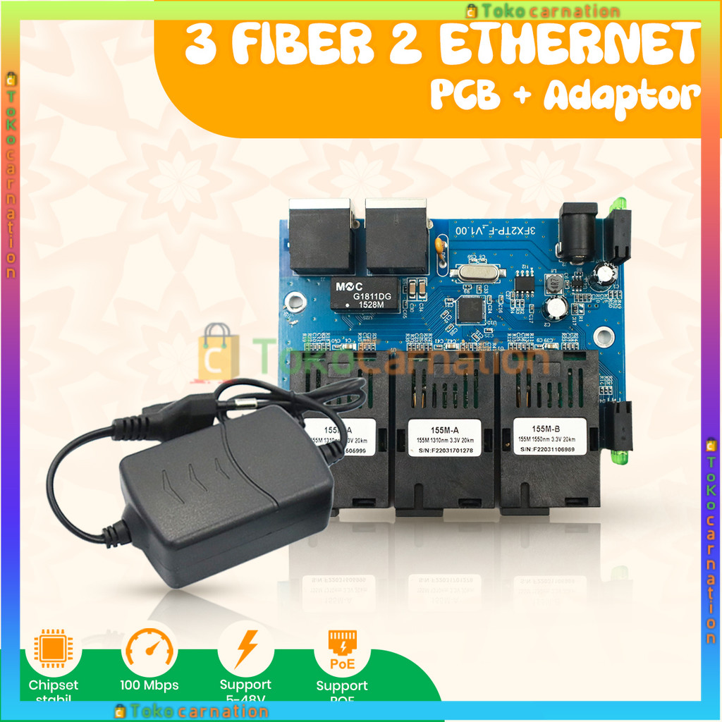 Jual [[TERBARU]]【Support POE】3F2E AAB port Fiber Optik PCB Board Single ...