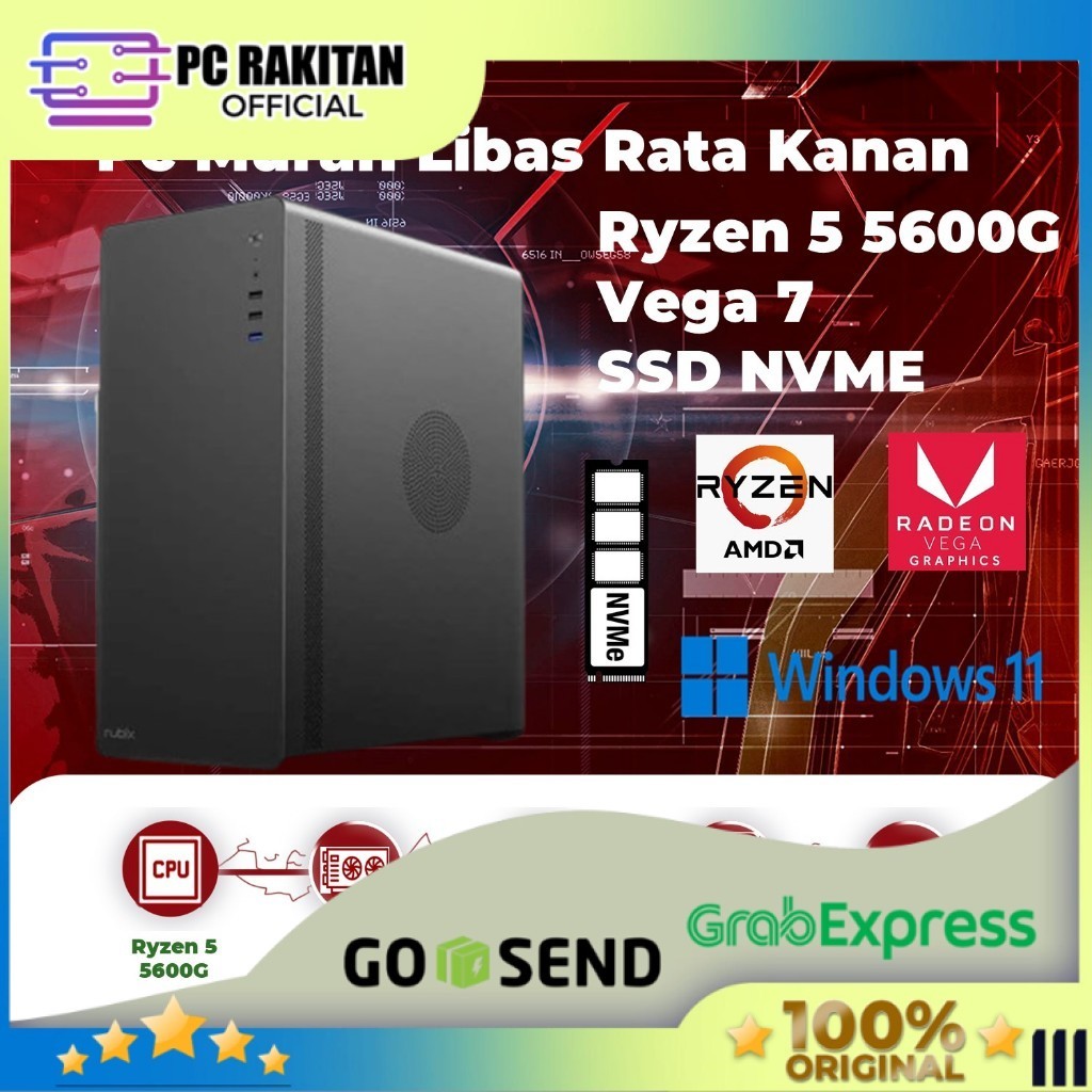 Jual Pc Murah Libas Rata Kanan Ryzen 5 5600G Vega 7 SSD NVME Gaming ...