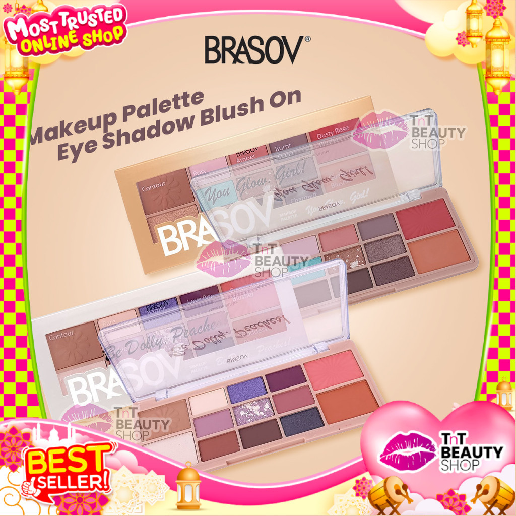 Jual BRASOV Makeup Palette Eye Shadow Blush On BPOM Set Contour ...