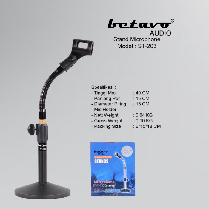 Jual Stand Mic Meja Betavo ST-203 Standding Microphone - ST-203 | Shopee Indonesia
