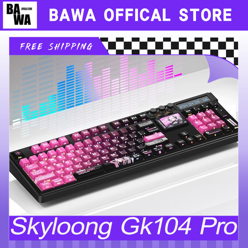 Jual Skyloong Gk104 Pro Mechanical Keyboard Three Mode Wireless Keyboard Customized Screen ...