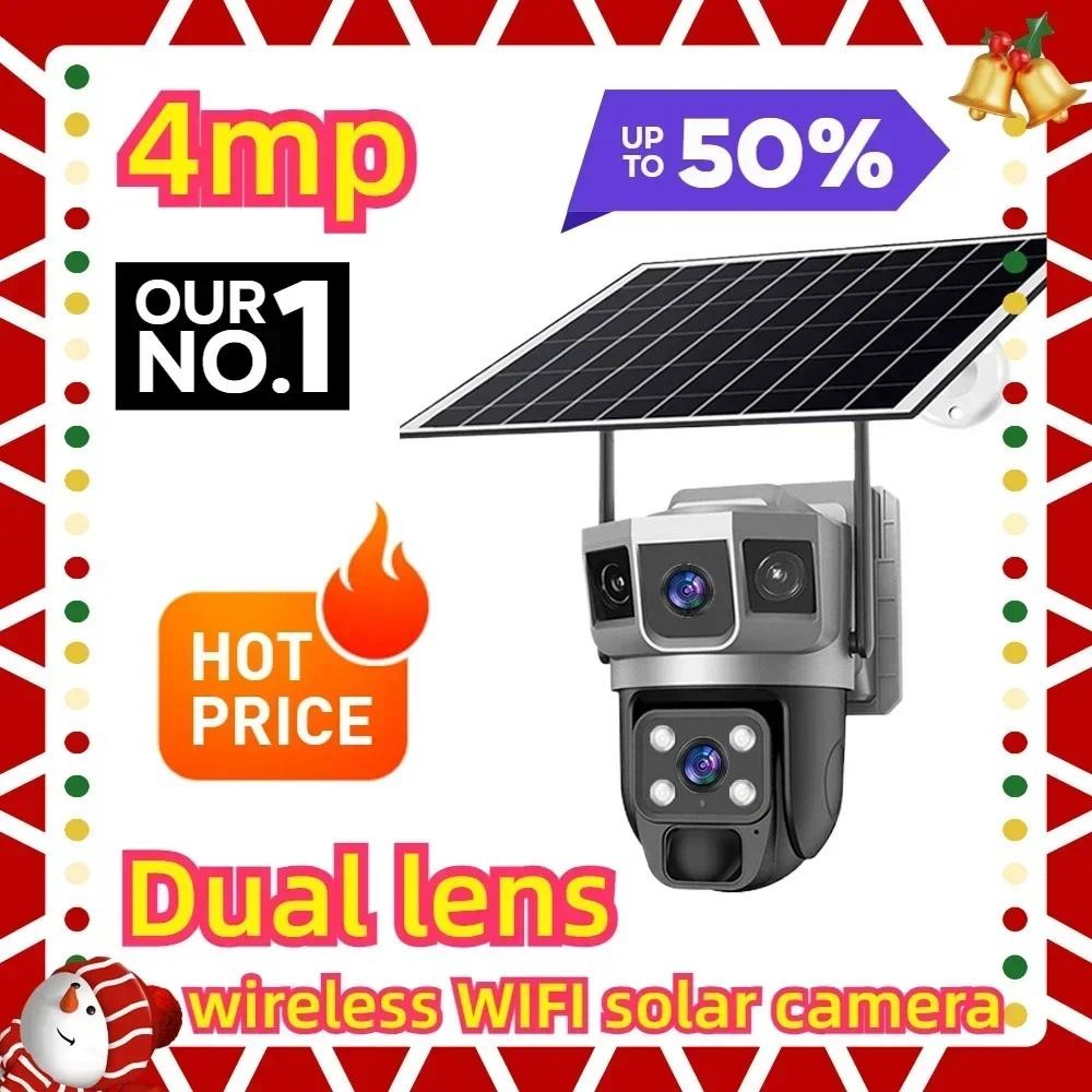 Jual Dual lens 4mp outdoor security camera closed-circuit television ...