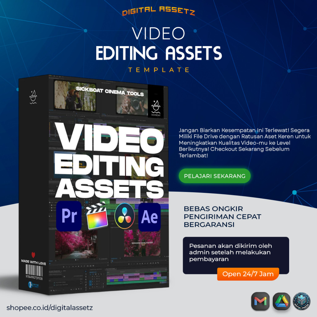 Jual EDITING PACK - V. 1 Bisa Digunakan di Semua Software Editing Video Editing Assets Template ...