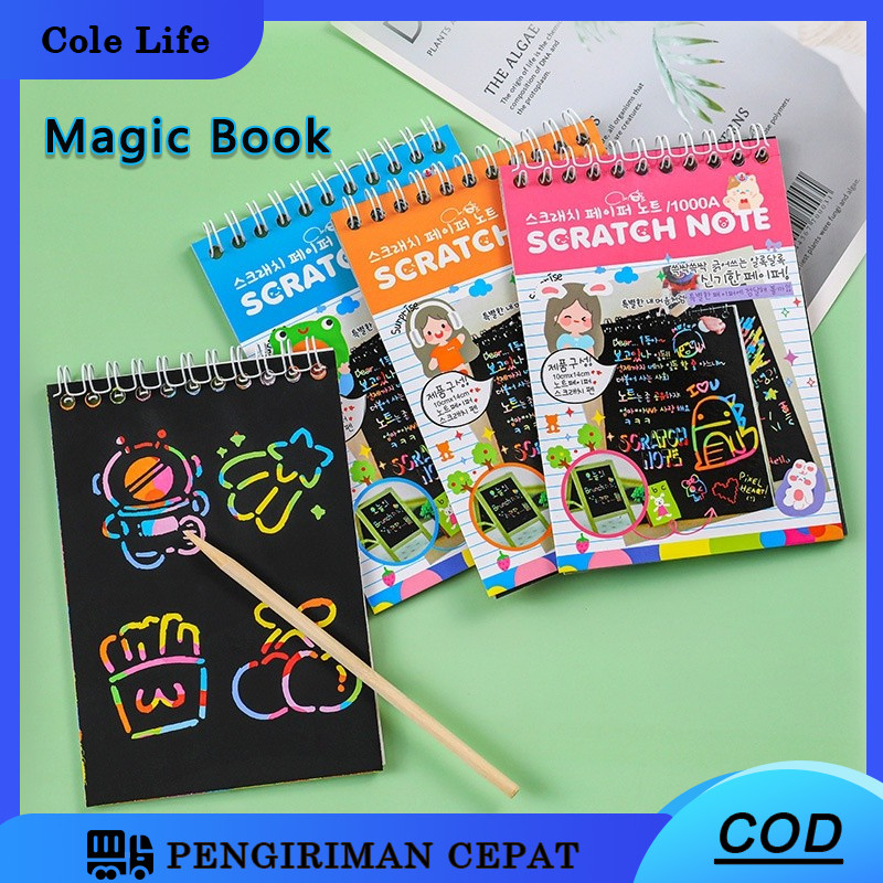 Jual Magic Color Rainbow Scratch Paper Note Book Buku Sketsa Warna-warni Scratch Book Grafiti ...