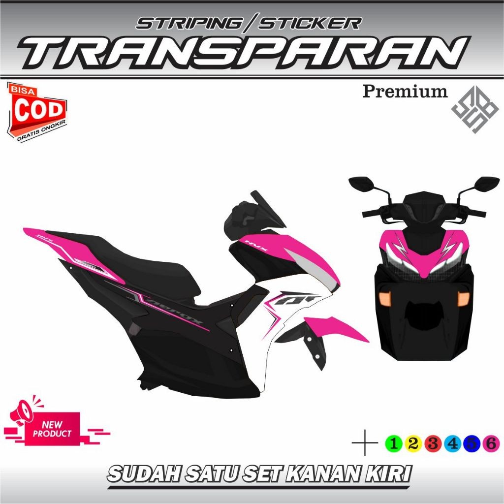 Jual Stiker Transparan Uv Striping custom aerox new Desain Terbaru ...