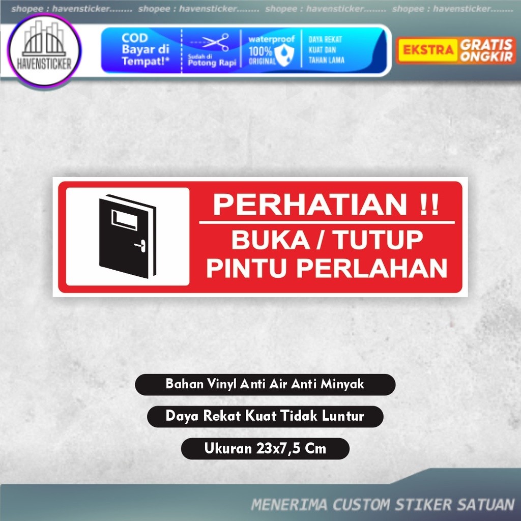Jual Sticker Buka Tutup pintu Perlahan - Stiker Buka tutup pintu pelan ...