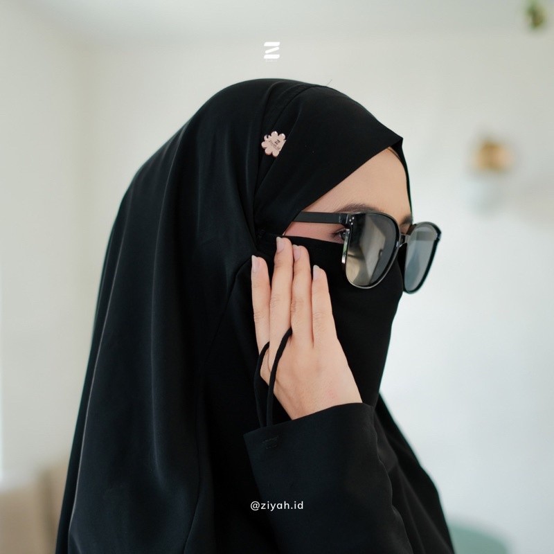 Jual French Khimar Spesial Umroh Full Black Cadar Anti UV Wanita Hijab ...