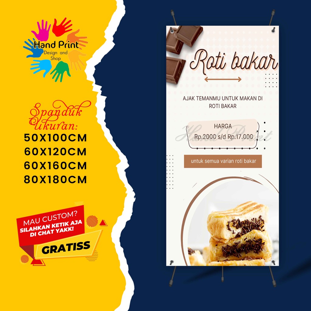 Jual Cetak Spanduk Banner Roti Bakar Coklat, Putuh Spanduk Custom ...