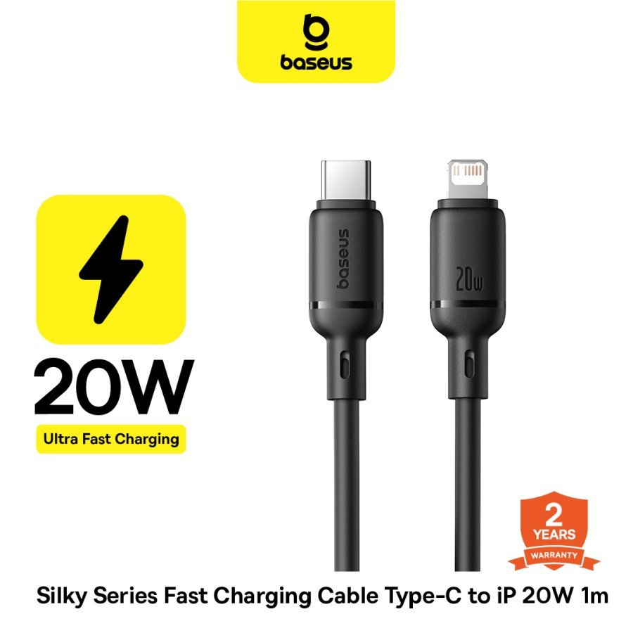Jual BASEUS SILKY Kabel Data C To IP Fast Charging 1M-2M 20W | Shopee Indonesia