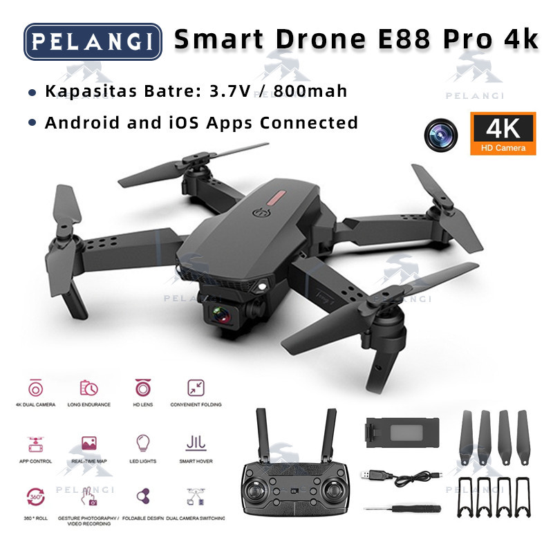 Jual Smart Drone E88 Pro 4k HD Camera Shoot Original Indoor Outdoor ...