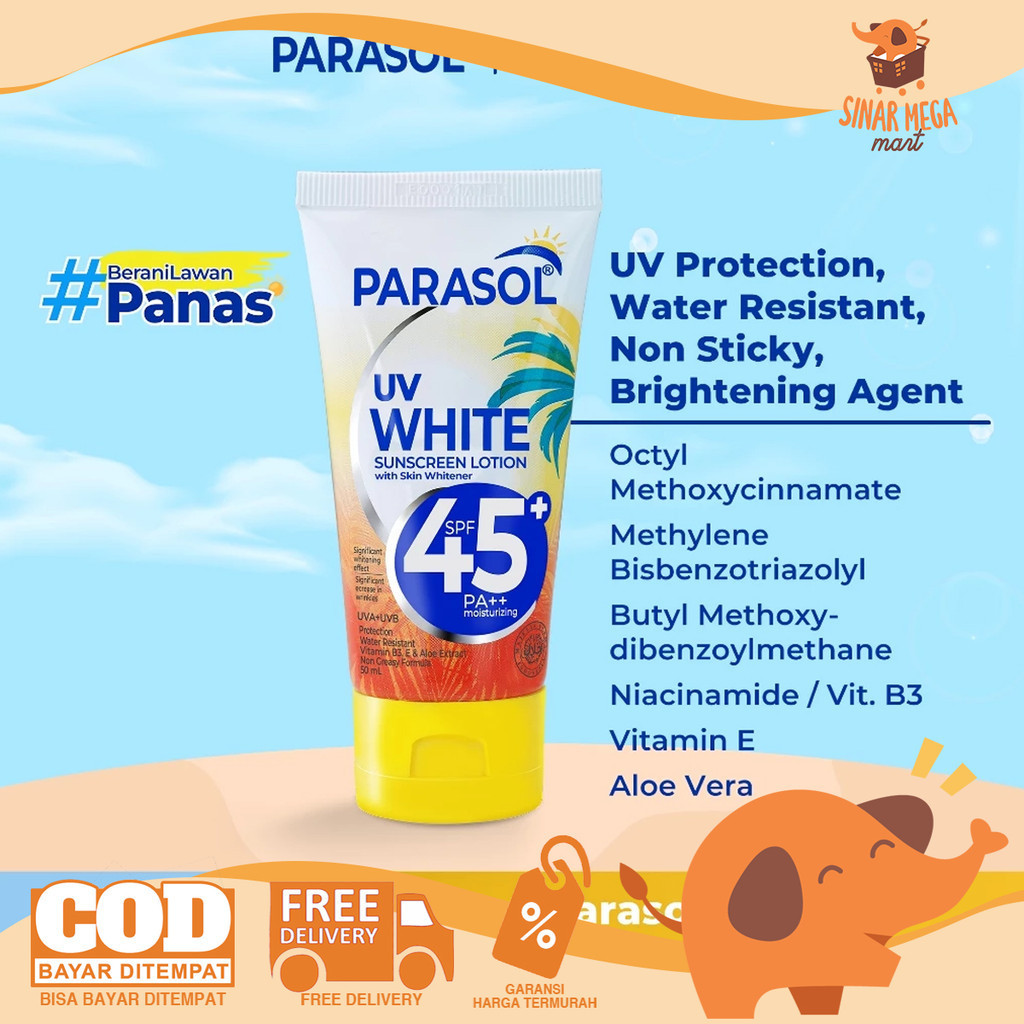 Jual PARASOL UV Whitening SPF 45 Face and Body Sunscreen Lotion ...