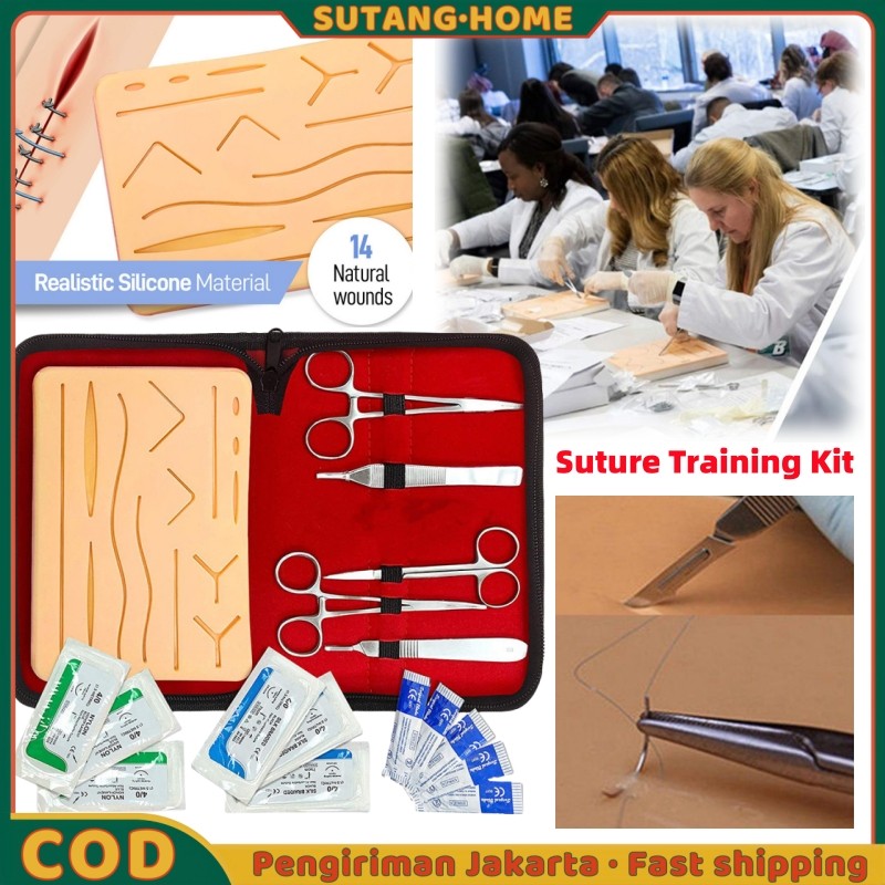 Jual 【SUTANG】Alat Suture Training Kit Model Kulit Silicone Pad Sutura ...