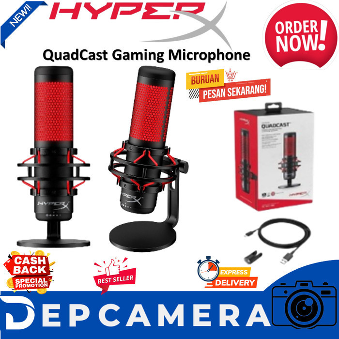 Jual HyperX Quadcast USB Condenser Gaming Microphone Red LED | Shopee ...