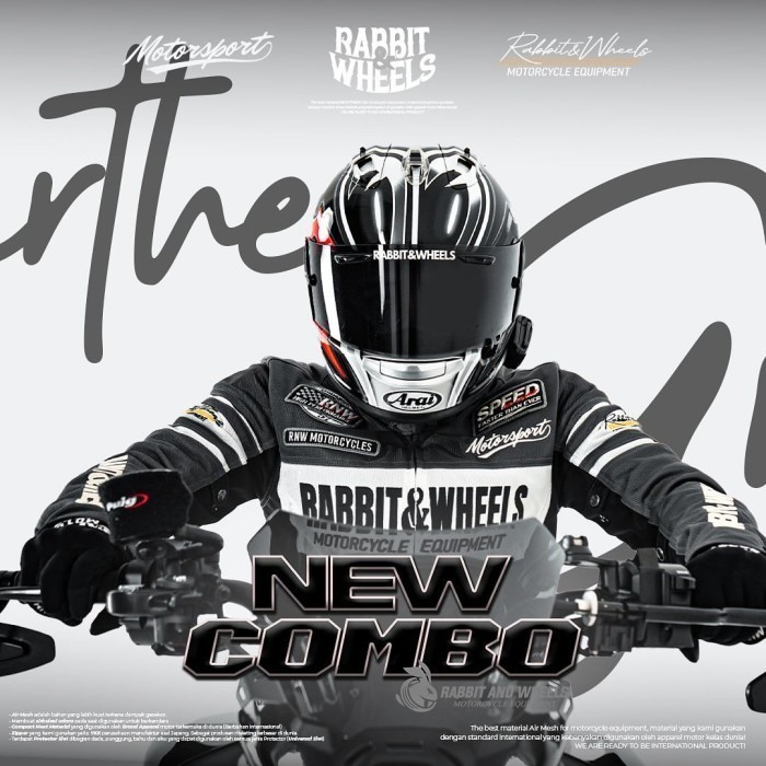 Jual Jacket Motor - Rabbit and Wheels New Combo Sarthe Grey Original | Shopee Indonesia