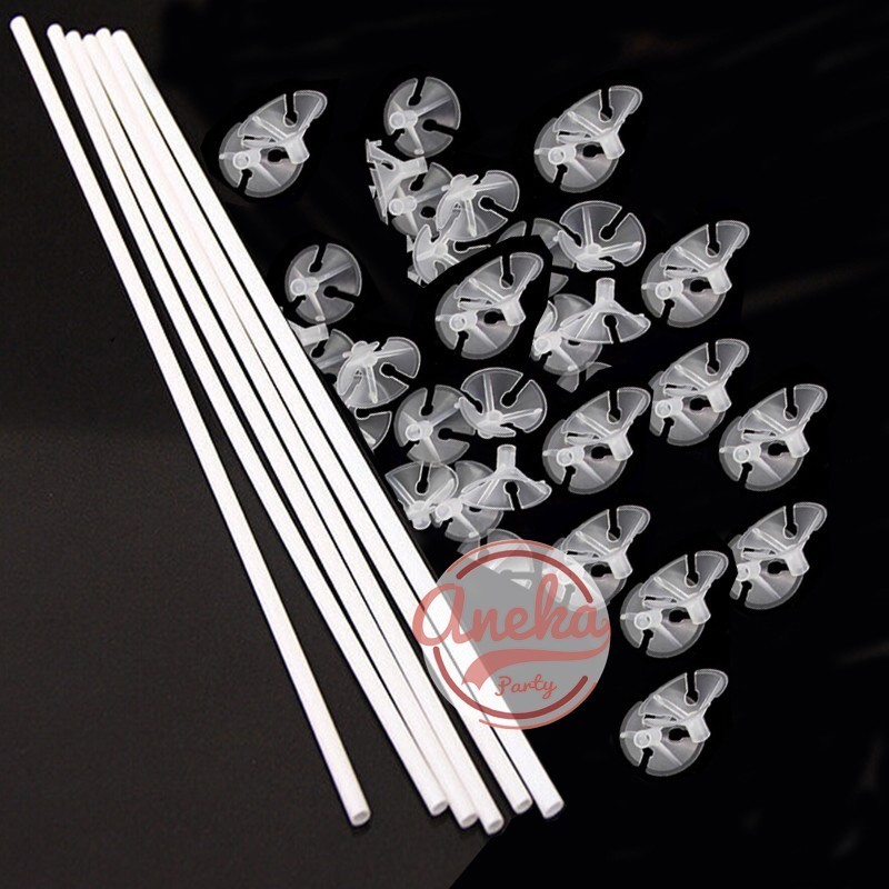 Jual per pack Tangkai Balon putih / Gagang Balon / Stik Balon Warna ...