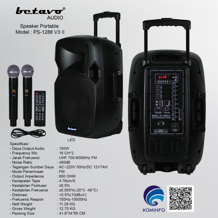 Jual SPEAKER PORTABLE BETAVO PS 1288 V3 II PROFFESIONAL 12 INCH | Shopee Indonesia