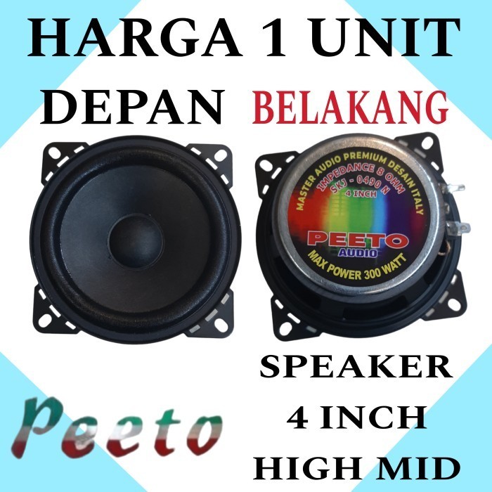 Jual Speaker Component PEETO 4 Inch Audio High Mid, 300 Watt Original ...