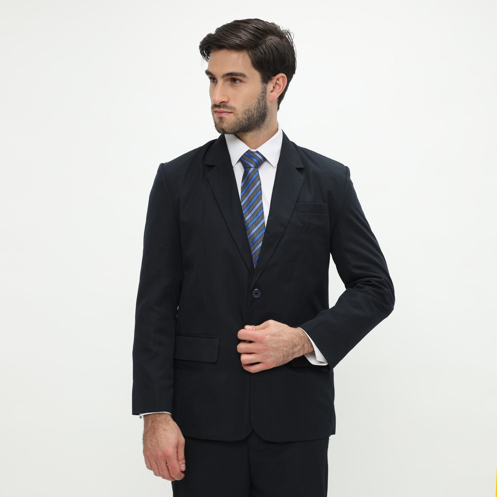 Jual Code Male Jas Kancing 2 Wool Touch Navy Slimfit | Shopee Indonesia