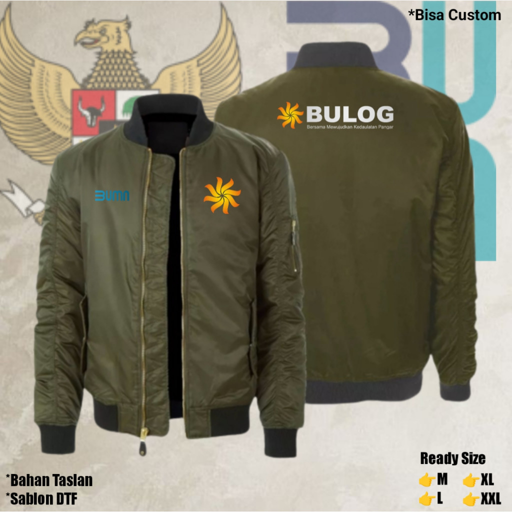 Jual Jaket BULOG BUMN Jaket Bomber Jaket Custom Bomber | Shopee Indonesia