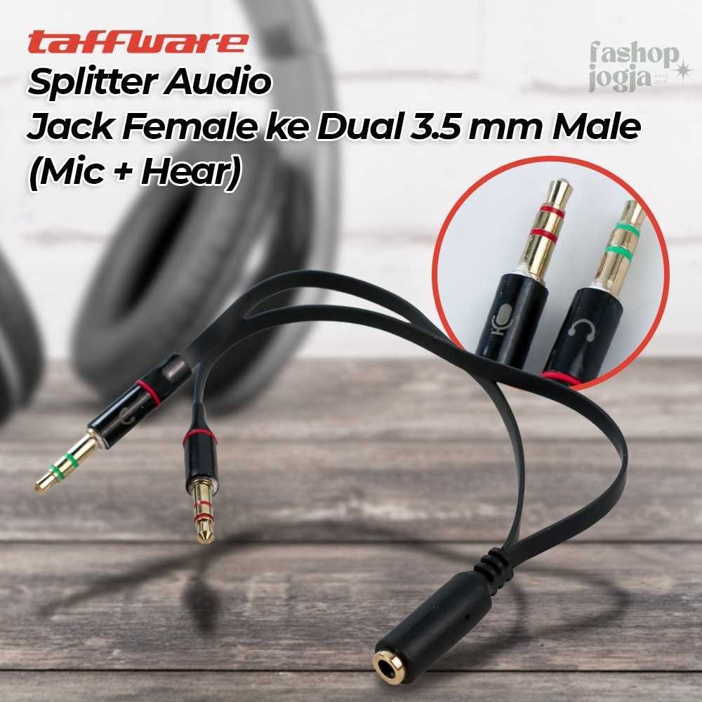 Jual Kabel Splitter Audio Jack Female ke Dual 3.5mm Male (Mic+Hear ...