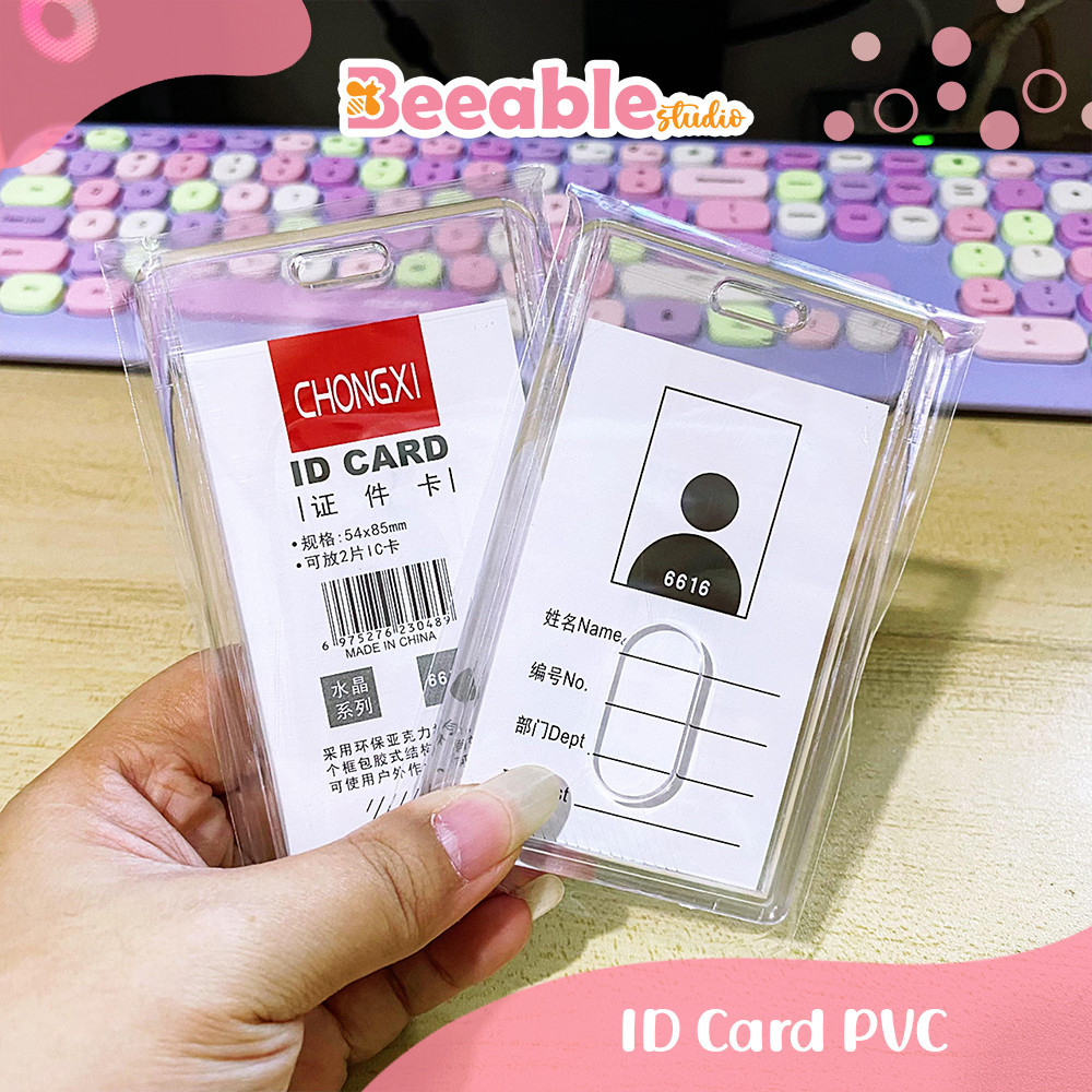 Jual BeeableStudio | ID Card PVC Name Tag Bingkai Gantungan Kunci Photo ...