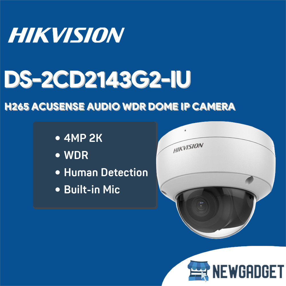 Jual HIKVISION DS-2CD2143G2-IU 4MP H265 ACUSENSE AUDIO WDR DOME IP CAMERA | Shopee Indonesia