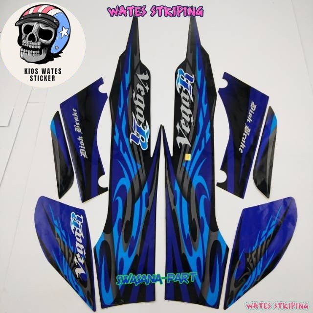 Jual Striping Sticker Lis Les Polet Yamaha Vega r new 2008 2009 biru ...
