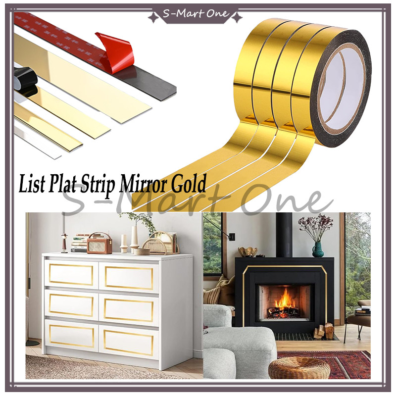 Jual 3M List Plat Strip Mirror Gold/List Plat Strip Mirror Gold ...