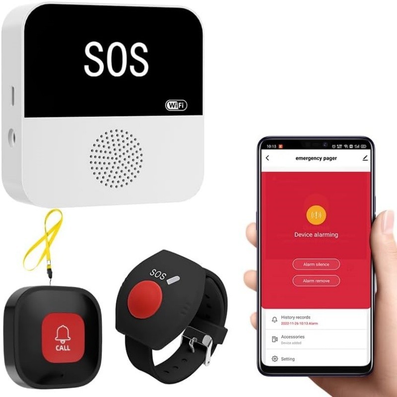 Jual Smart WiFi Wireless SOS Caregiver Pager Call Button System ...