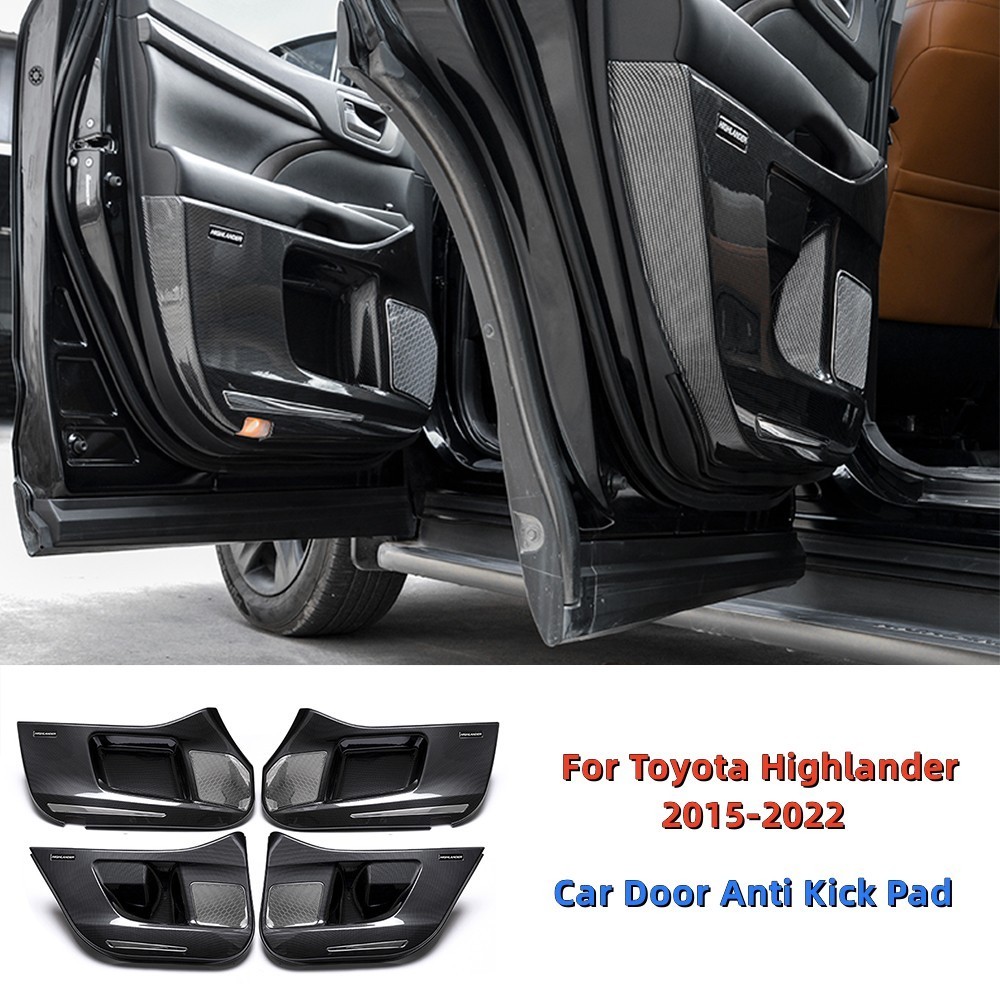 Jual For Toyota Highlander 2015-2022 Car Door Anti Kick Pad ABS Carbon ...
