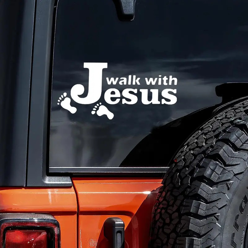 Jual Walk With Jesus Footprints Christian Bible Verse Graphics Funny ...