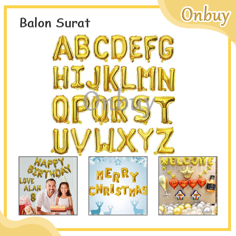 Jual Balon Foil Huruf Gold / Ballon Alfabet Happy Birthday | Shopee ...