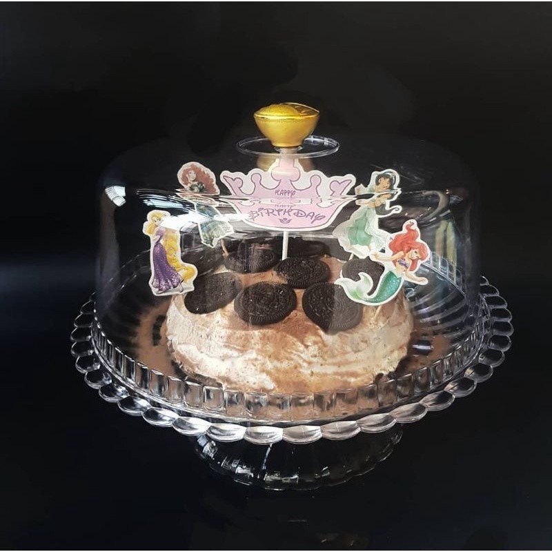 Jual tempat kue kristal akrilik mika TK 146 golden lemon / Tempat Kue ...
